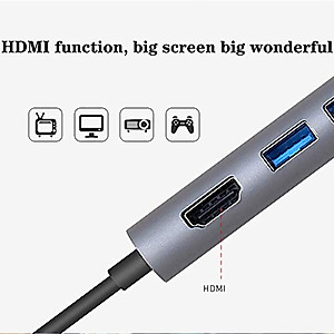 XUNMAIFHB Portable Docking Station,Type-c Dock Type-c to hdmi/Type-c hub Reader + Network Card hub USB3.0, RJ45, USB-C PD, 4K HDMI Fast Transmission