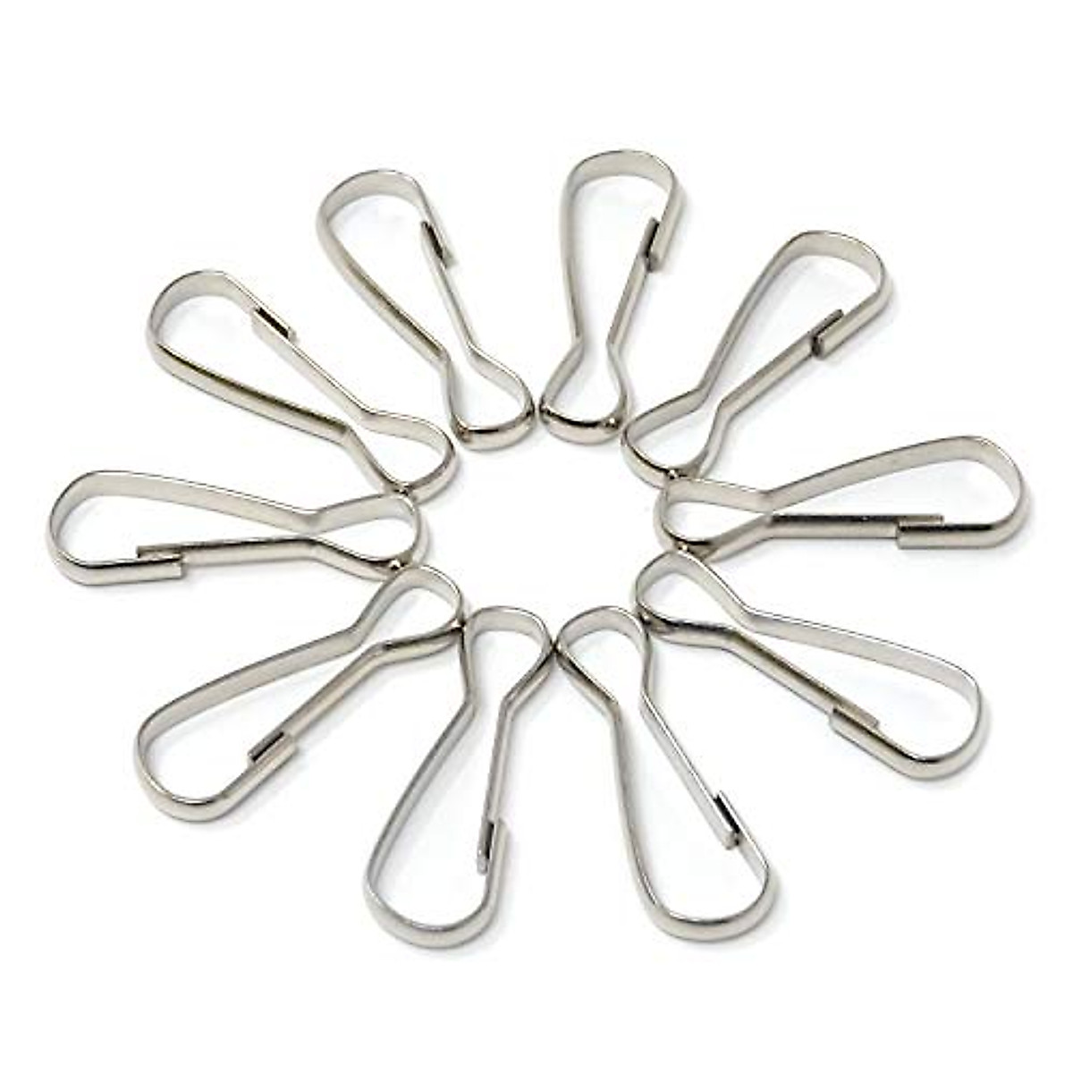 Honbay 50PCS 32mm 1 1/4" Metal Spring Hooks Snap Clips for Lanyard, Zipper Pull, ID Card, Key Chain, Plant Hanger, etc (32mm)