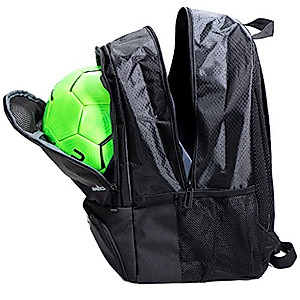 Athletico Youth Soccer Bag - Soccer Backpack & Bags for Basketball, Volleyball & Football | Includes Separate Cleat and Ball Compartment (Black)