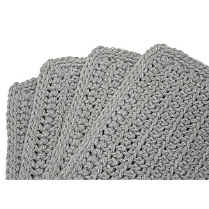 Set of 4 Handmade Grey 4 inch x 7 inch Rectangular Crochet Cotton Dishcloths, Gray Dishrags