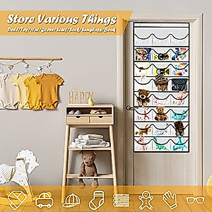 kingdalux Baseball Hat Rack 24 Pocket for Wall or Over The Door Cap Organizer with Clear Deep Pockets, for Hat Storage & Ballcap Caps Display Holder, Complete with Over Door Hooks