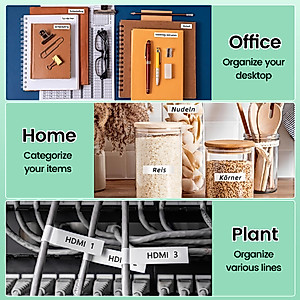 Vixic Handheld Label Maker Machine with Tape,E1000 Label Printer with QWERTY Keyboard Easy to Use Portable Label Makers for Industrial Work Home School Office Organization Green