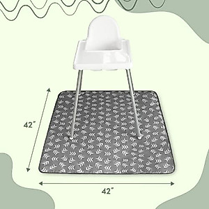 S&T INC. Splat Mat for Under High Chair, Water Resistant Floor Mat, 42 Inches by 42 Inches, Grey Scatter