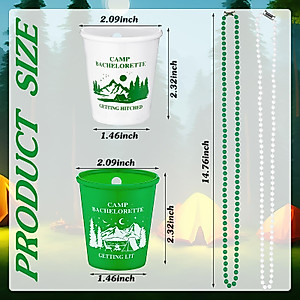 Landical 12 Pcs Camp Bachelorette Party Shot Glasses Necklaces on Beaded Hitched Getting Lit Plastic Shot Necklace Cups Bachelorette Party Bridal Party Necklaces for Decorations Wedding Favors