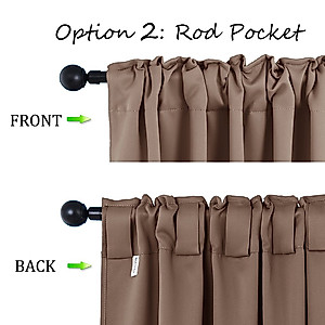 NICETOWN Blackout Curtain Panel for Living Room - (Cappuccino Color) 52 inches Wide by 84 inches Long, 2 Panels Set, Insulated Room Darkening Window Drapes