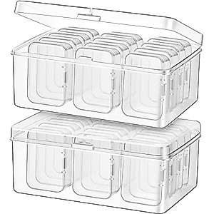 24 Pcs Small Bead Organizer Plastic Bead Storage Containers Clear Plastic Storage Case Craft Containers with 2 Pcs Hinged Lid Clear Craft Cases (6.69 x 4.06 x 2.76 Inch, 2.56 x 1.77 x 0.79 Inch)