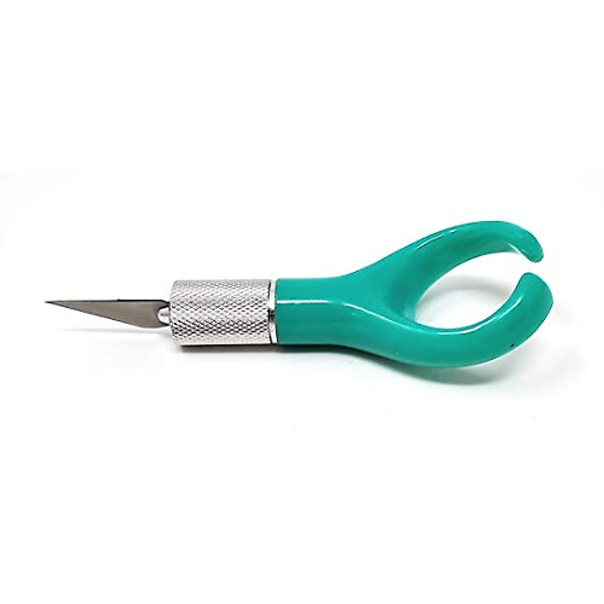 Excel Blades K71 Fingertip Craft Knife - 7 Inch Ergonomic Hobby Knife With Finger Loop - Crafting Supplies - Scrapbooking Knife and Cutting Tool For Precision Cutting and Trimming - Green Teal