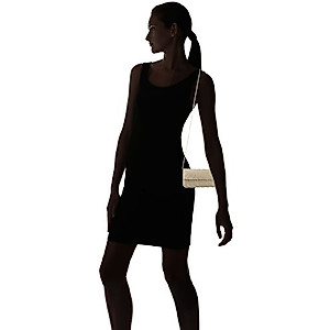 Whiting & Davis Crystal Chevron Flap Clutch,Gold,One Size