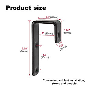 MDPLY 2 Pack Bunk Bed Ladder Hook, Inside 1" Kids Bunk Bed Replacement Hardware, Black PVC Metal Loft Bed Ladder Hooks, Camper/Rv Bunk Ladder Brackets with 2 Size Screws (2 Pack, Black)