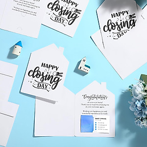 Dunzoom 25 Sets Real Estate Cards New Home Congratulations Cards Thank You New House Cards House Shaped Gift Cards with Envelope Closing Gifts for Home Buyers Real Estate Agent Favors