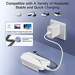 Battery Pack for Oculus Quest 2, Accessories for Oculus Quest 2 Headset, 5000mAh Extended Power Compatible with Meta Quest 2 Oculus Original Strap and Elite Strap Extended Play time VR Power Bank