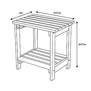 Shine Company 4104N Providence Rectangular Adirondack Outdoor Side Table – Natural