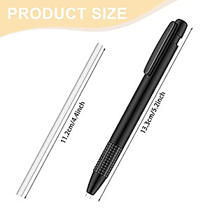 2 Packs Eraser and Refill, Round 3.8 mm Pen Style Eraser with Refill Mechanical Retractable Eraser Art Eraser for Artists Drawing Painting, Students Teacher Adult Children Office School Home
