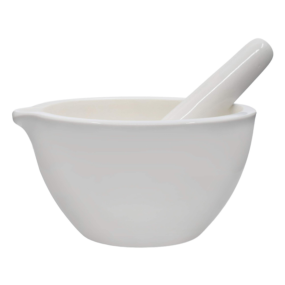 EISCO Porcelain Mortar & Pestle Set, 50oz (1500ml) - Unglazed Grinding Surface - Excellent for Kitchen or Laboratory - Grinds Powdered Chemicals, Herbs & Spices - Pill Crusher - White Labs