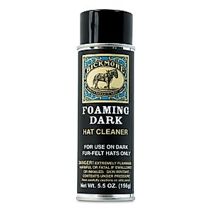 Bickmore Foaming Dark Hat Cleaner | Remove Dirt, Dust, Fingerprints & Sweat Stains - Great for Fur - Felt Cowboy Hats, Baseball Hats & More