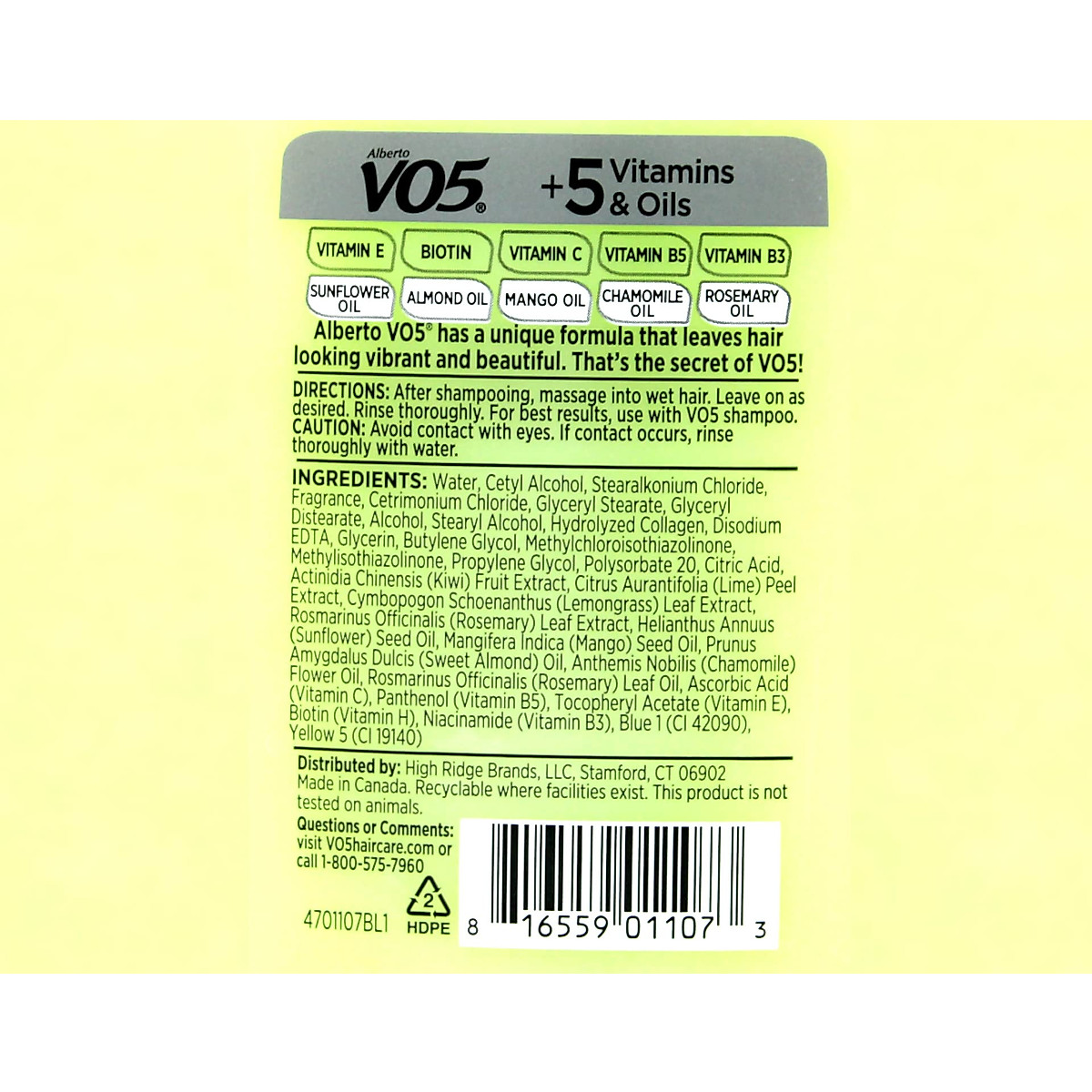 Alberto Vo5 Herbal Escapes Kiwi Lime Squeeze Conditioner, 15 Ounce (Pack of 3)