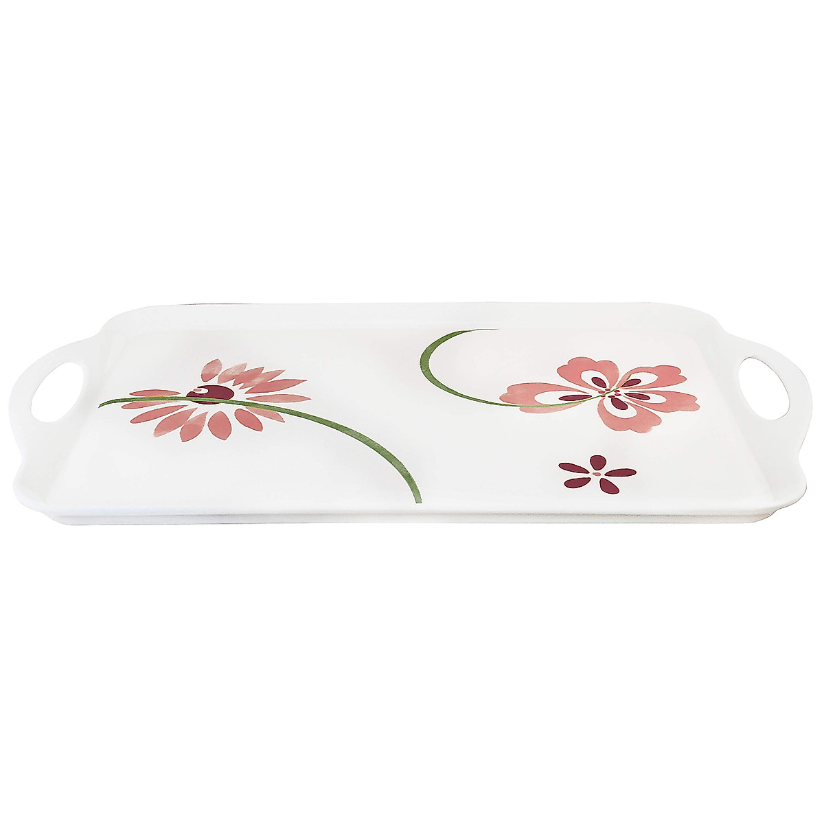 Reston Lloyd Rectangular Melamine Serving/Ottoman Tray, Pretty Pink
