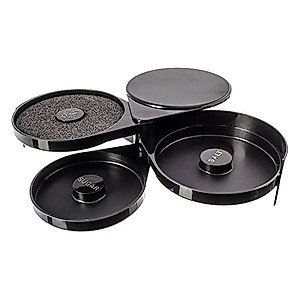 Greenco 3 Tier Bar Glass Rimmer Dish Set for Margarita Drink and Cocktail, Margarita Salt Rimmer, Black | Great For Cocktails Glasses | Bar Accessories | Bartending Supplies