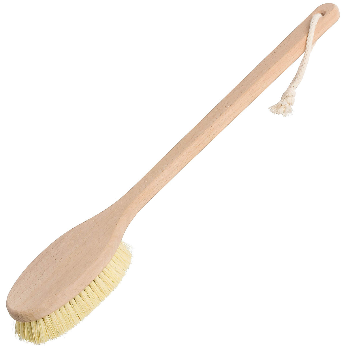 REDECKER Tampico Fiber Bath Brush with Oiled Beechwood Handle, 19-5/8-Inches - Bath Brush Long Handle for Shower - Body Brush with Natural Horse Hair, Made in Germany