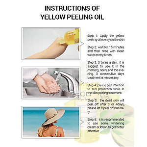 Natural Spots Whitening Yellow Peeling Oil 50ml, 1.7oz, Super Strength Yellow Peeling Oil Exfoliating for Dark Skin, Peeling Solution Bleaching Lighten Elbows Knees Hands Melanin (50ml*1pc)