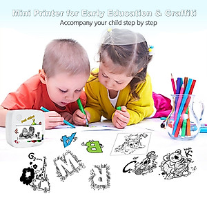 DOLEWA Sticker Printer, Mini Portable Sticker Maker Machine Thermal Pocket Printer, Inkless Note Printer, Bluetooth Label Printer for Study, Scrapbook, DIY Journal, Memo, Photos