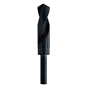 MAXTOOL 49/64" Silver and Deming Drill Bits HSS M2 S & D Drill Bits Prentice Twist Drills Black Oxide 1/2" Reduced Shank 6" OAL; SD02B00R049