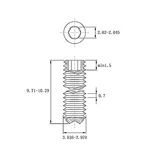 FullerKreg M4-0.7 x 10mm Socket Set Screws,(100pcs),Allen Socket Drive, Din 916|ISO 4029, Grade A2-21H Stainless Steel, Full Thread, Bright Finish, Cup Point
