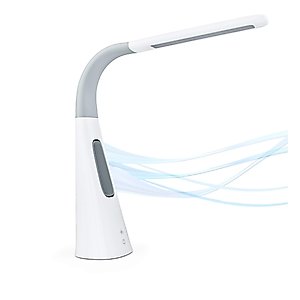Turcom AirLight Ultrabright LED Desk Lamp with Bladeless Three Speeds Fan Panel,White