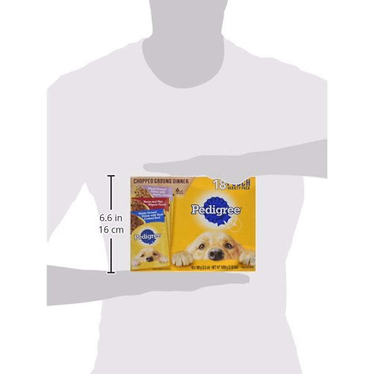 PEDIGREE CHOPPED GROUND DINNER Adult Soft Wet Dog Food 18-Count Variety Pack, 3.5 oz Pouches