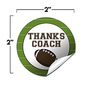 Football Team Coach Appreciation Thank You Sticker Labels, 40 2" Party Circle Stickers by AmandaCreation, Great for Envelope Seals & Gift Bags