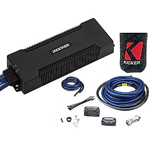 KICKER Bundle of 2 Items 1000W 5-Channel Marine Amplifier with Power 1/0AWG Wiring Kit
