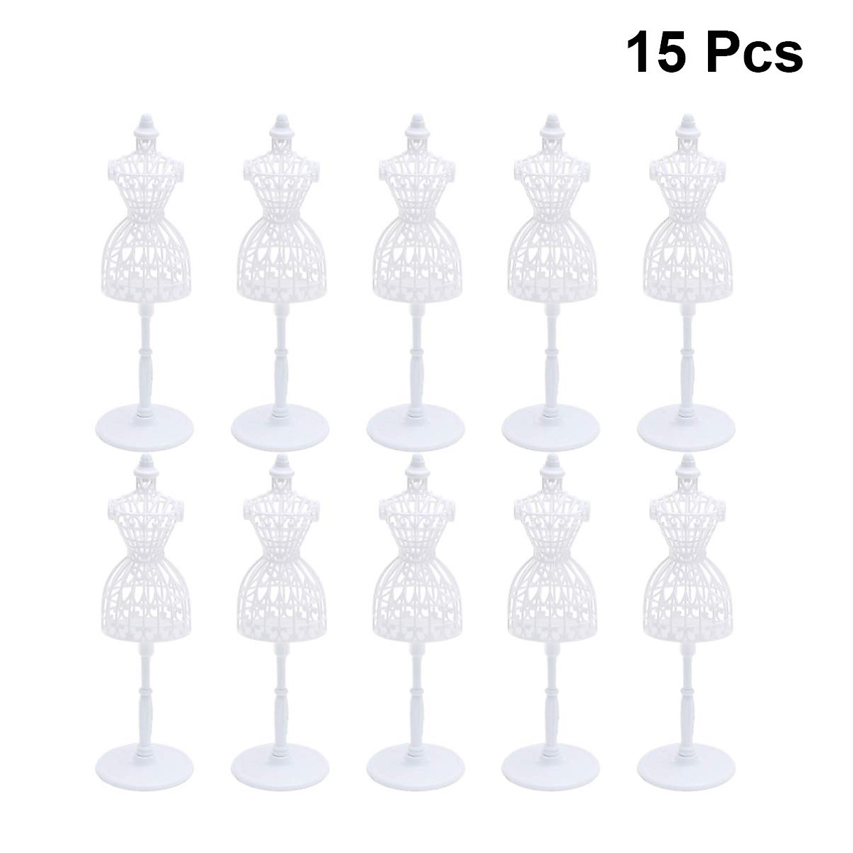 15pcs Doll Dress Form Mini Mannequin Dress Form Cloth Gown Clothing Clothes Gown Display Mini Mannequin Model Stand for Doll Display Holder Toy