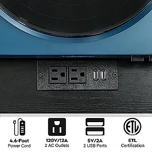 TC-HOMENY Vinyl Record Storage Table, 3-Tier Record Player Stand with 3 Quick-Release Divider Up to 200 Albums, Fashion Turntable Stand for Bedroom Living Room and Office