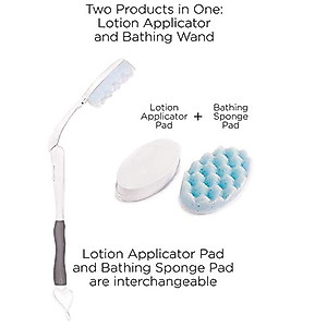 Juvo Products Replacement Bath Sponges for Combination Lotion Applicator and Bathing Wand, 2-Pack, Blue