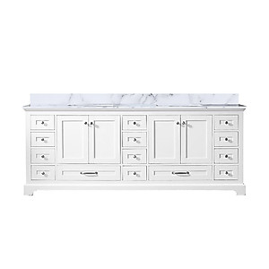 Bell+Modern Tybee 84 in. W x 22 in. D White Double Bath Vanity and Cultured Marble Top