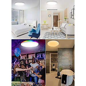 DOLED LED Ceiling Light Flush Mount: 3000LM Bright Closet Lighting Fixtures Ceiling Lamp Dimmable with Remote Control, 12'' Round Flat Ceiling Lights for Bedroom Living Room Kitchen Bathroom