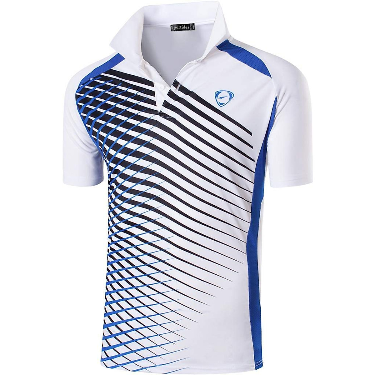 Sportides Men's Short Sleeve Wicking Breathable Sport Polo T-Shirts Tee Shirt Tops LSL243 White XL