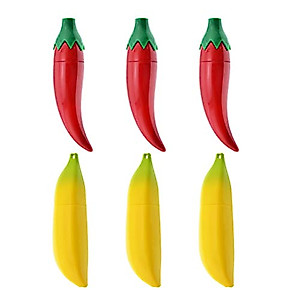 EXCEART 6Pcs Needle Storage Tubes Sewing Needle Pins Box Container Plastic Fruit Shape Tool Box Holder Organizer for DIY Small Items Toothpick Beads Jewelry