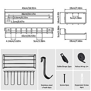 WASAIT Power Tool Organizer and Storage Rack Cordless Drill Tools Organizers Holder Garage Tool Storage Metal Wall Mounted for Handheld Power Tools Heavy Duty Floating Tool Shelf