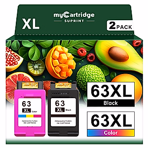63XL Ink Cartridges Black Color Combo Pack Remanufactured Ink Cartridge Replacement for HP 63 XL for OfficeJet 4650 3830 5258 5255 4652 Envy 4520 4512 Printer 63XL HP63 HP63XL