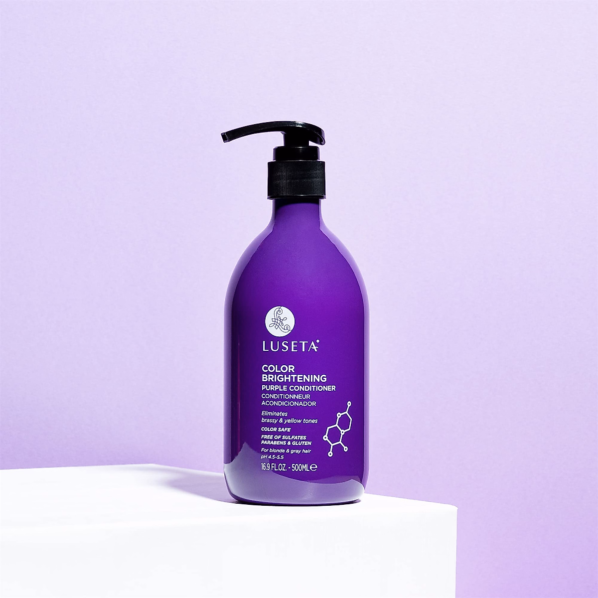 Luseta Purple Conditioner for Colored, Grey, Blonde & Dry/Damaged Hair - Women's Sulfate & Paraben Free, 16.9oz