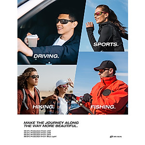 RIVBOS Polarized Sports Sunglasses Driving Sunglasses Shades for Men Women Tr90 Frame for Cycling Fishing Running RB831