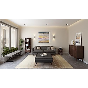 SIMPLIHOME Draper SOLID HARDWOOD 22 Inch Mid Century Modern Bookcase and Storage Unit in Medium Auburn Brown, For the Living Room, Study Room and Office