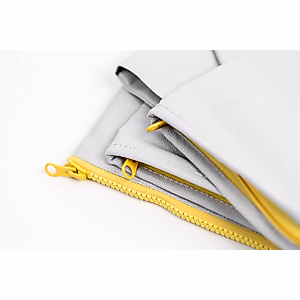 Fluf Snack Mat: Reusable Snack & Sandwich Bag and Placemat | 100% Organic Cotton with RPET Lining | Tested Food-Safe | Rinsable & Machine Washable (Snack Orange | Yellow Zip)