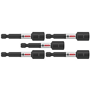 BOSCH ITNS5162B 5-Pack 2-9/16 In. x 5/16 In. Impact Tough Nutsetters