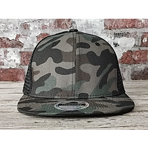 Classic Camo Flat Bill Brim Snapback Hat Visor Mesh Hats for Men Women, Hip Hop Baseball Cap Adjustable Dad Hat Trucker Hat Unisex