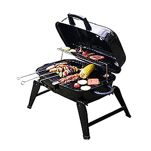Portable Camping Charcoal Grill, Outdoor Mini BBQ Grills, Picnic Smoker with Lid Folding Tabletop Grills, CE FCC CCC
