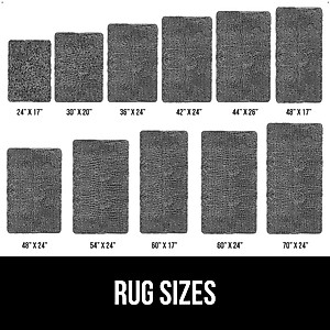 Gorilla Grip Bath Rug 30x20, Thick Soft Absorbent Chenille, Rubber Backing Quick Dry Microfiber Mats, Machine Washable Rugs for Shower Floor, Bathroom Runner Bathmat Accessories Decor, Grey