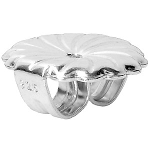 Sterling Silver and 14K Gold Filled Large Swirl Earring Backs Ear Nuts | 9.2 x 9.4 mm | Made in USA (Sterling Silver, 8 Pieces)