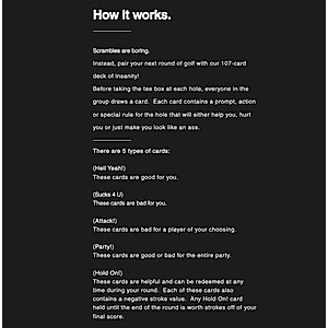 Bad Cards Fore Good Golfers | Interactive Golf Card Game | More Fun and Exciting | Intensify Golf Game with Friends for Good and Bad Golfers | 107 Playing Cards